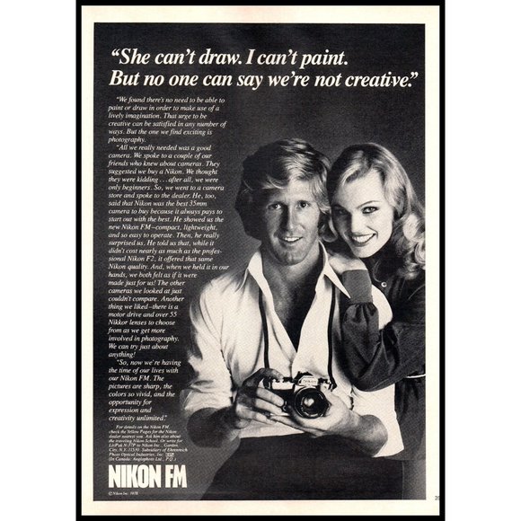 Nikon | Art | 978 Nikon Fm Slr Camera Vintage Print Ad Photography ...